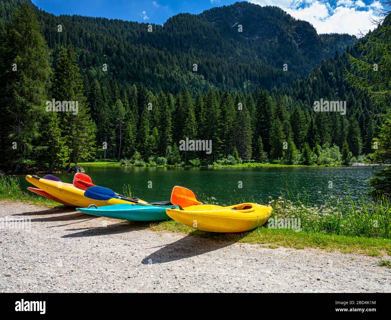 Kayak in the Italian alps Stock Photo - Alamy