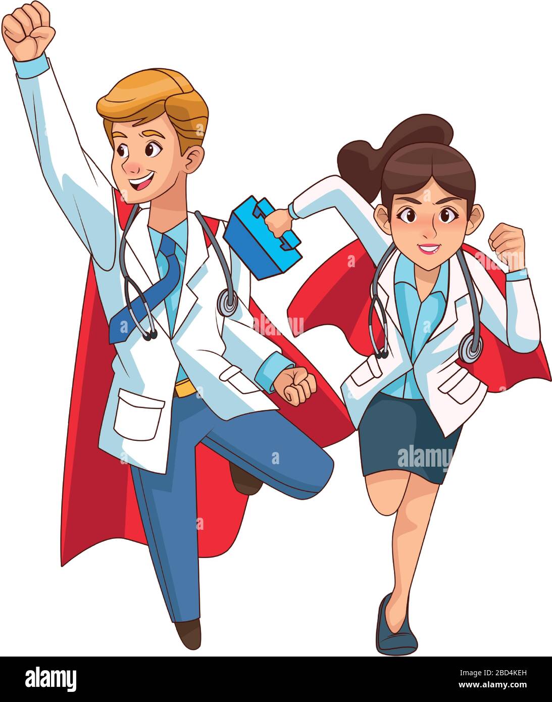 super doctors couple comic characters Stock Vector Image & Art - Alamy