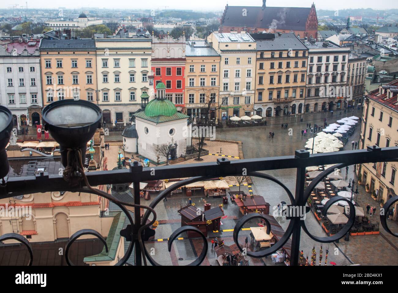 Krakow Square Market view from the town hall Stock Photo - Alamy