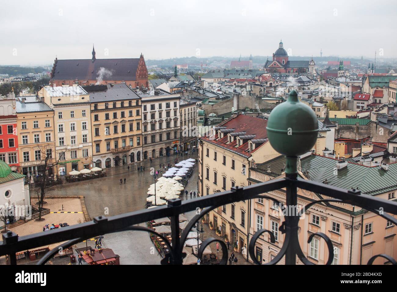 Krakow Square Market view from the town hall Stock Photo - Alamy