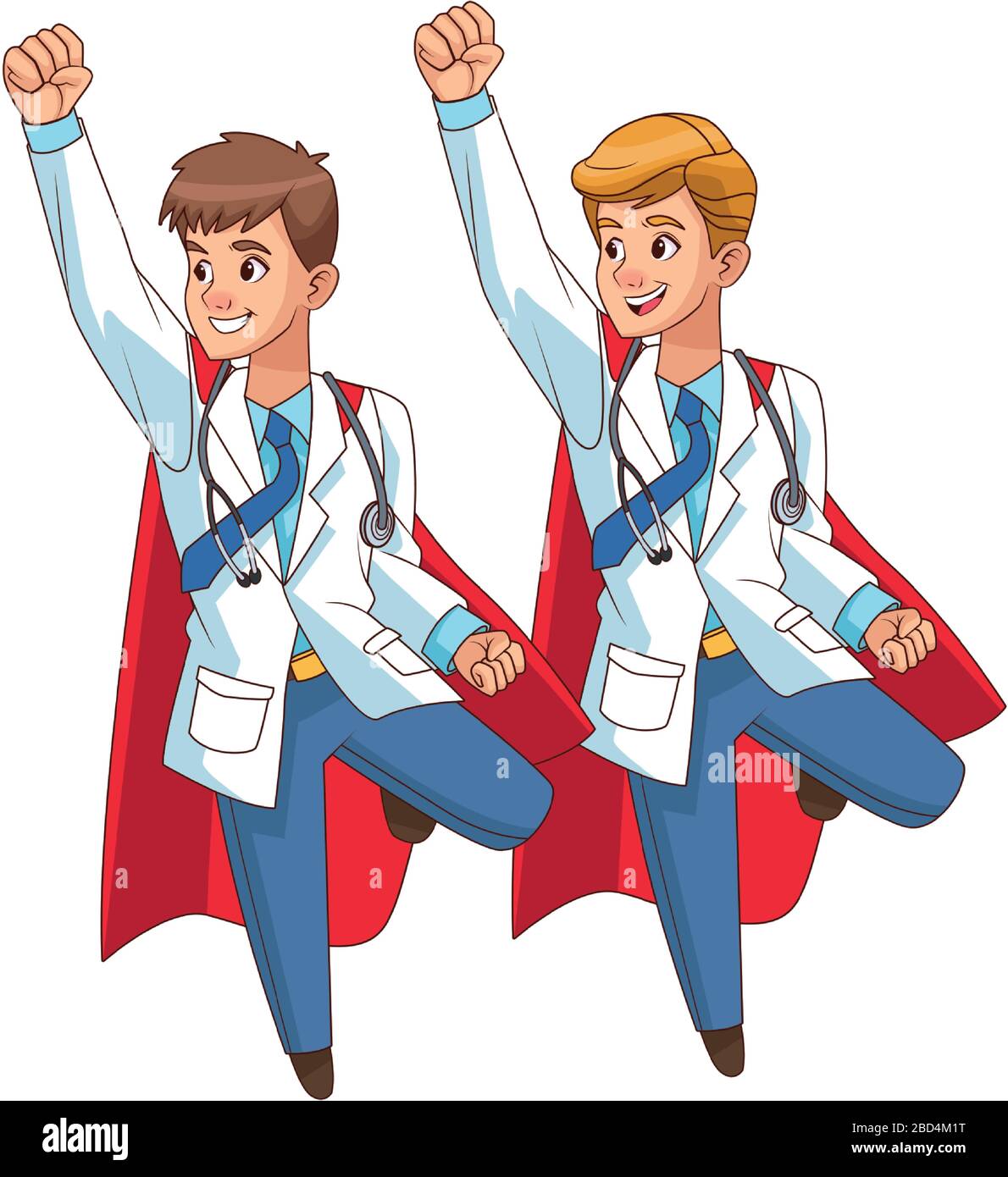 super doctors staff flying comic characters Stock Vector Image & Art ...