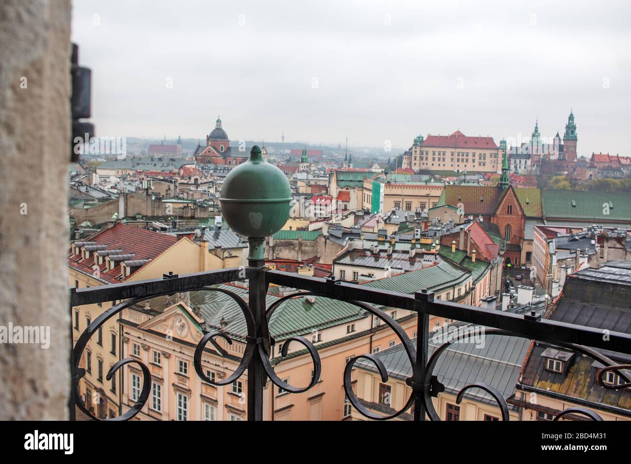 Krakow Square Market view from the town hall Stock Photo - Alamy