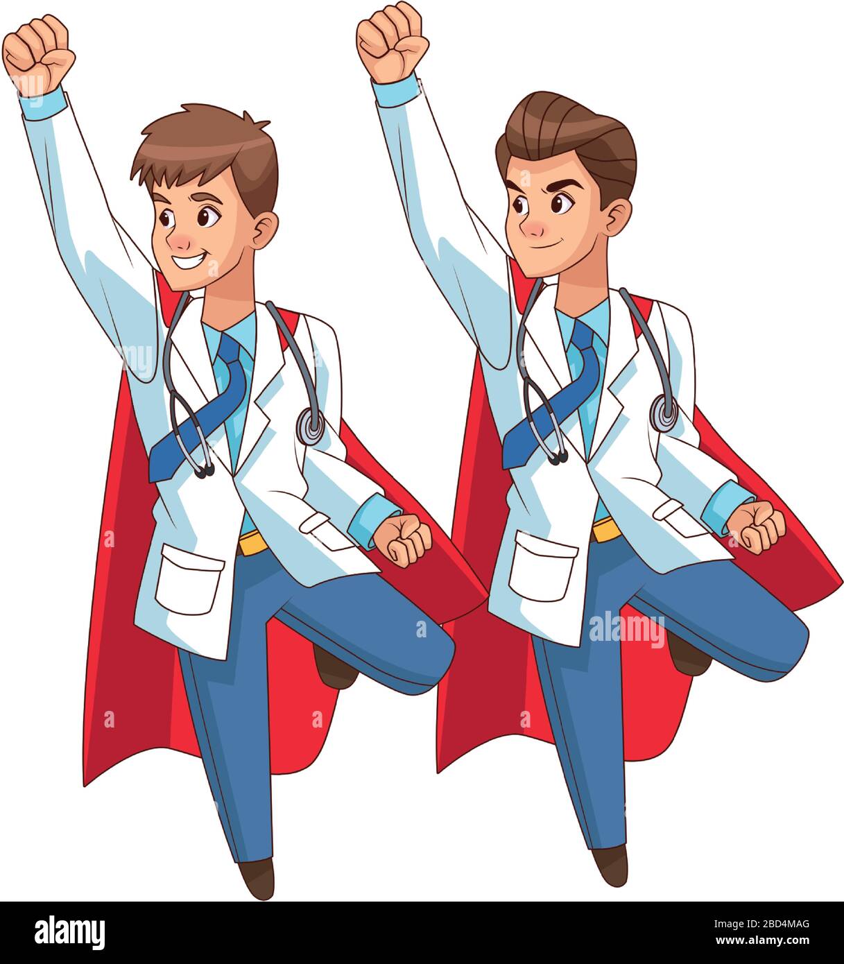 super doctors staff flying comic characters Stock Vector Image & Art ...