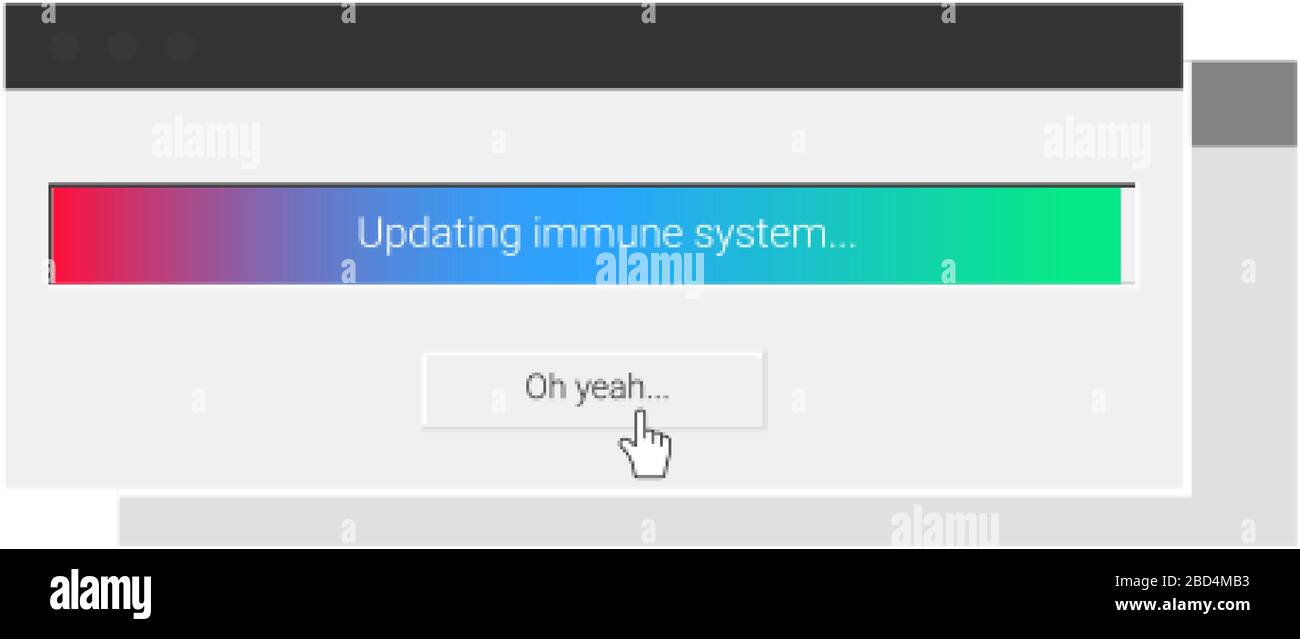 Info computer pop up with an updating immune system message Stock ...