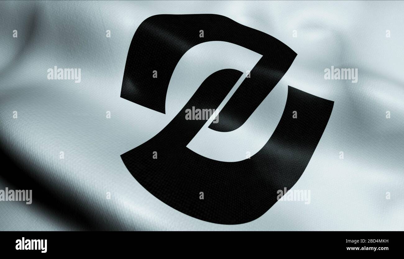 3D Illustration of a waving flag of Koga (Japan country Stock Photo - Alamy