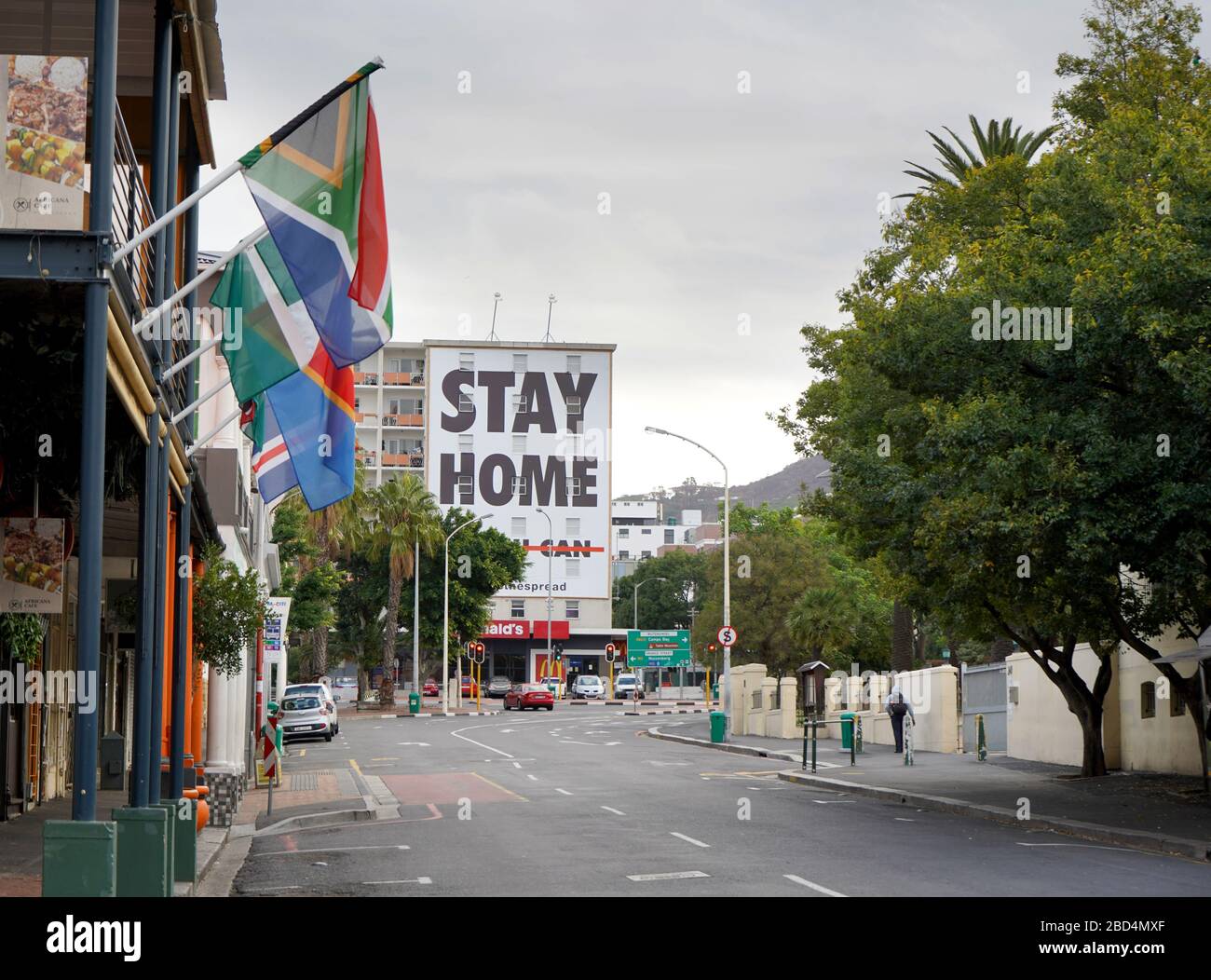 Cape Town, South Africa - 6 April 2020 : Empty streets and stay home ...