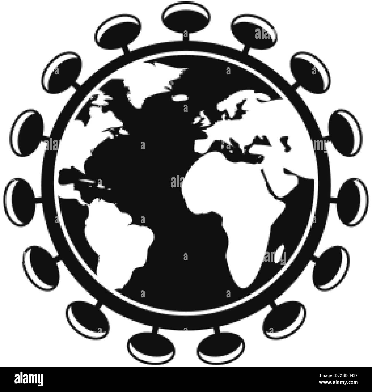 Coronavirus outbreak illustration. The Earth infected by a virus Stock ...