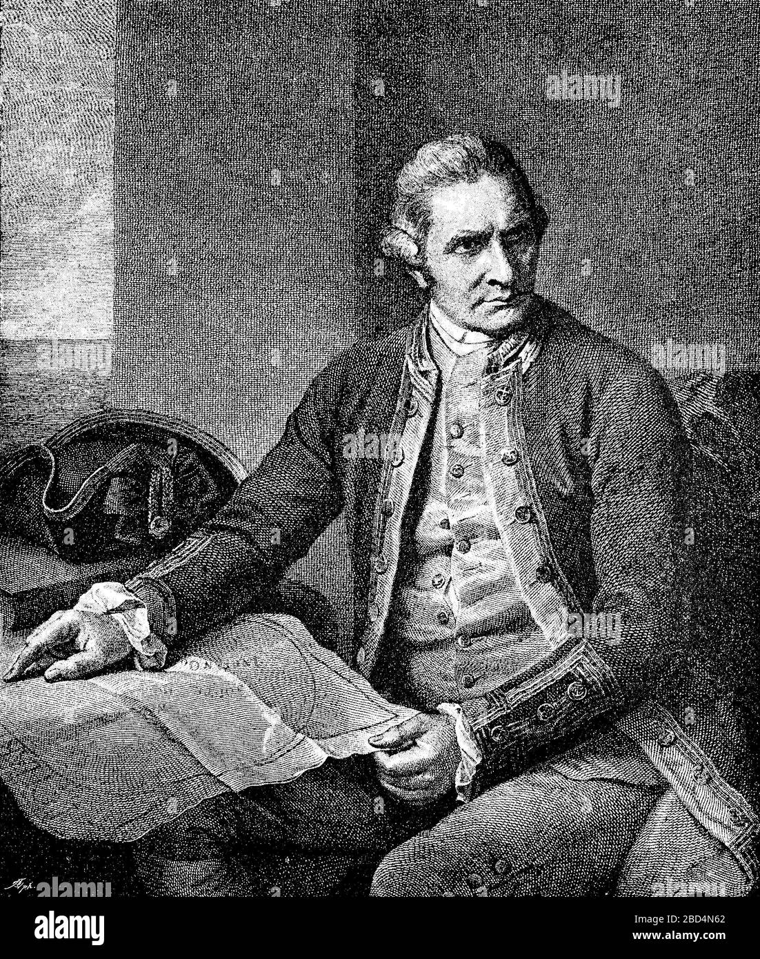 James cook 1728 1779 english navigator Black and White Stock Photos ...