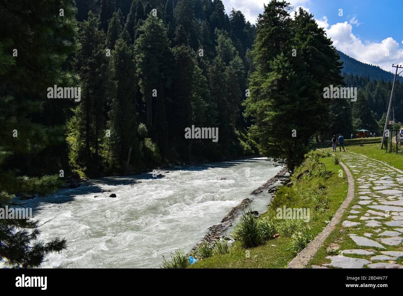 A view of a flowing Lidder river at Pahalgam Kashmir India Stock Photo ...