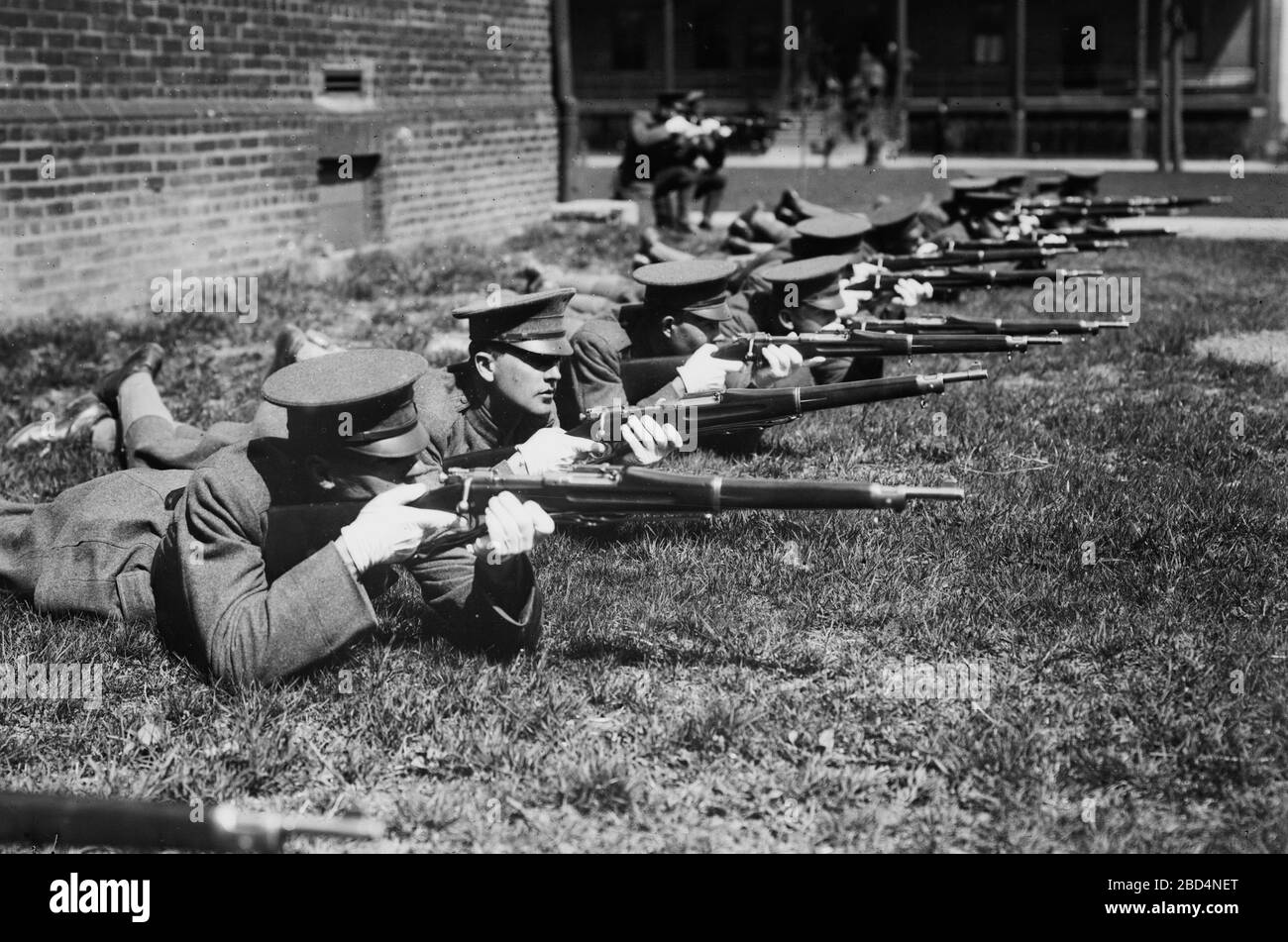 Soldiers on the Skirmish Line -- Fort Slocum ca. 1910-1915 Stock Photo ...