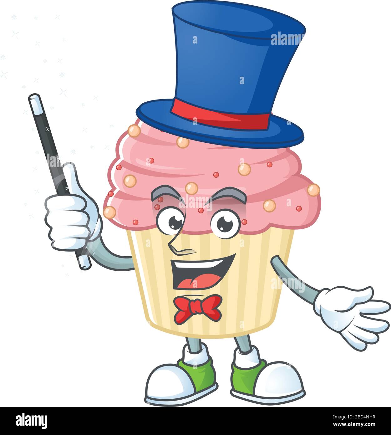 Talented strawberry cupcake Magician cartoon design style Stock Vector ...