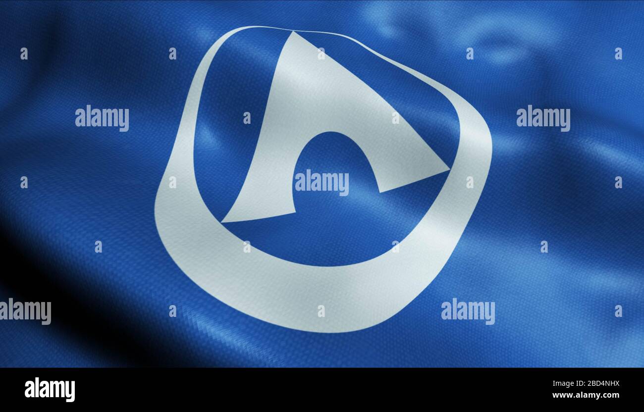 3D Illustration of a waving flag of Annaka (Japan country Stock Photo ...