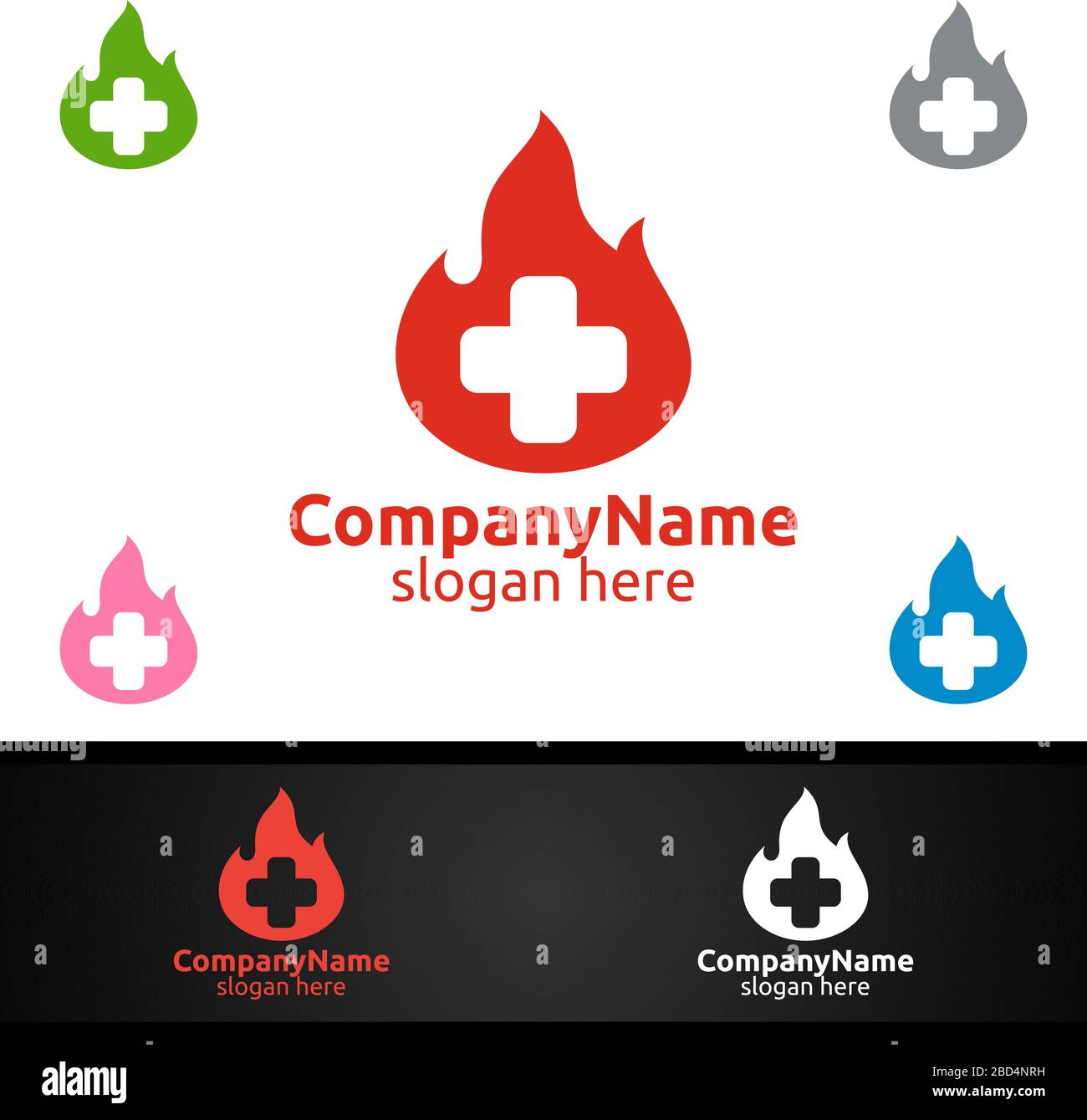 Fire Cross Medical Hospital Logo for Emergency Clinic Drug store or ...
