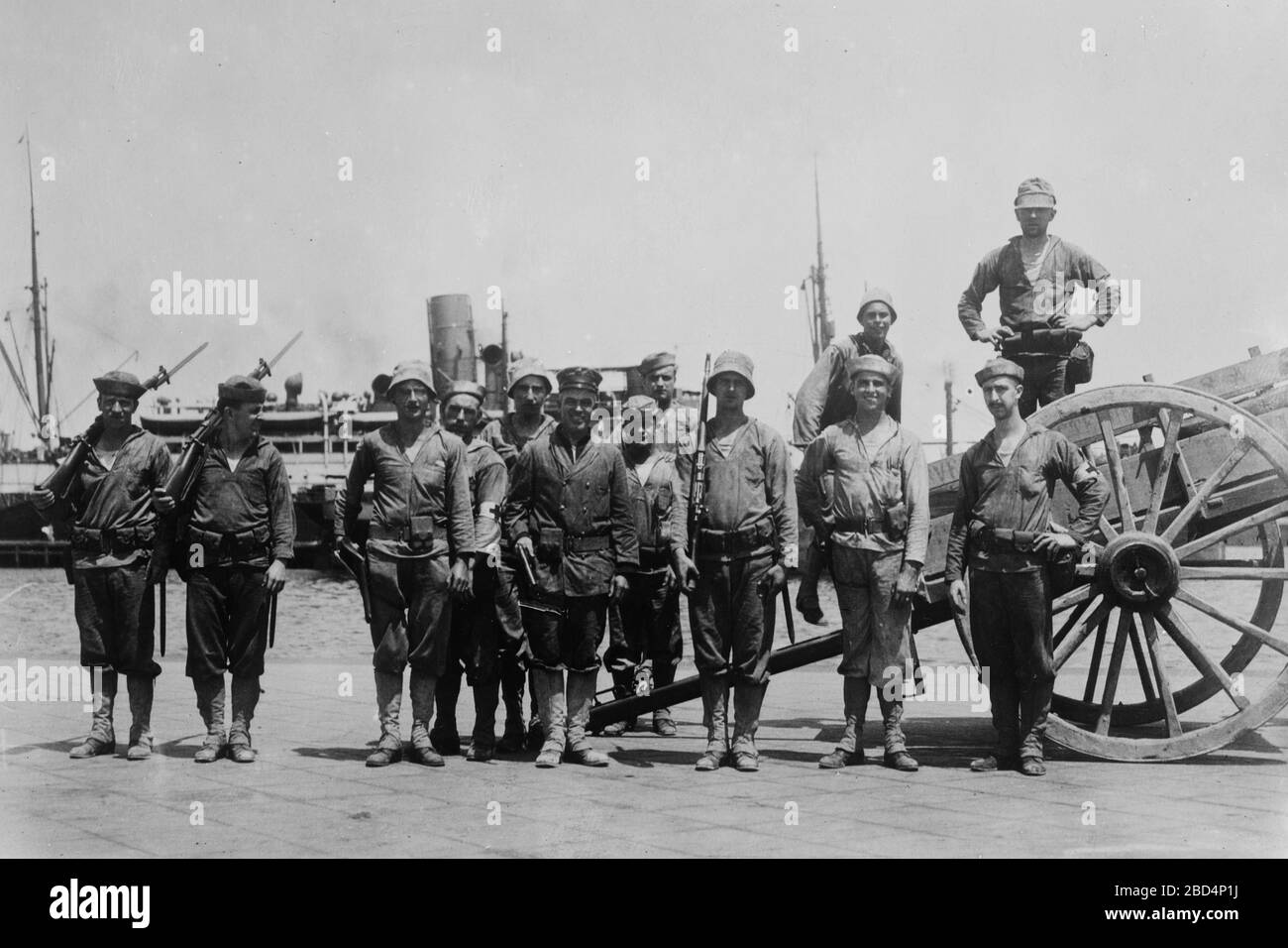 Sanitary squad from the U.S.S. MICHIGAN at Vera Cruz ca. 1914 Stock ...