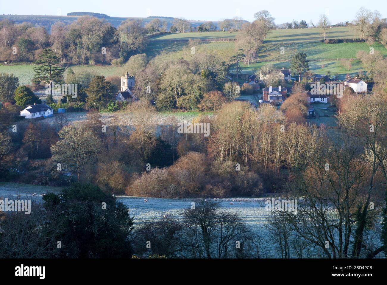 An early morning view of the village of Fovant in Wiltshire Stock Photo ...