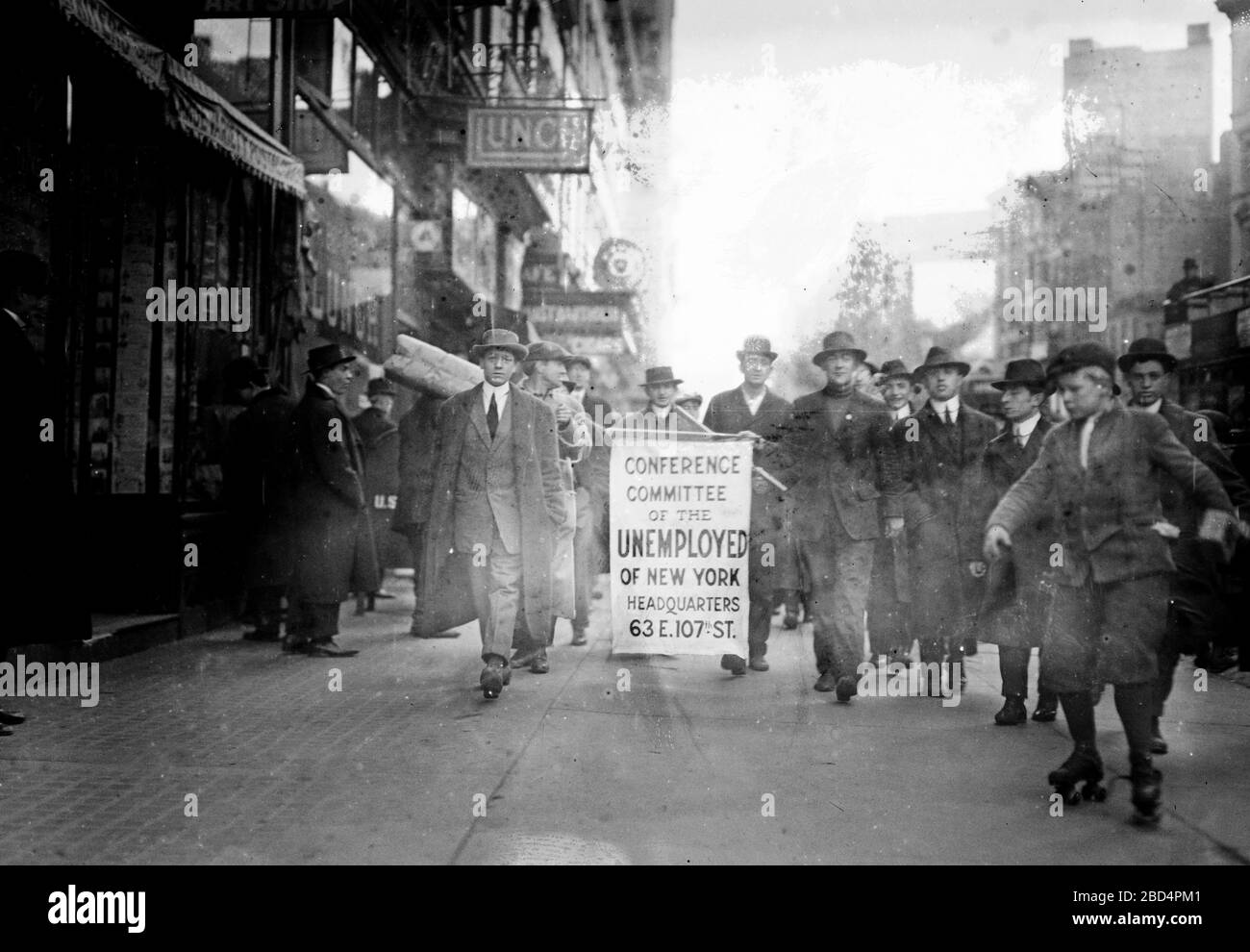 Anarchists marching in the streets in New York City 3/14 Stock Photo ...