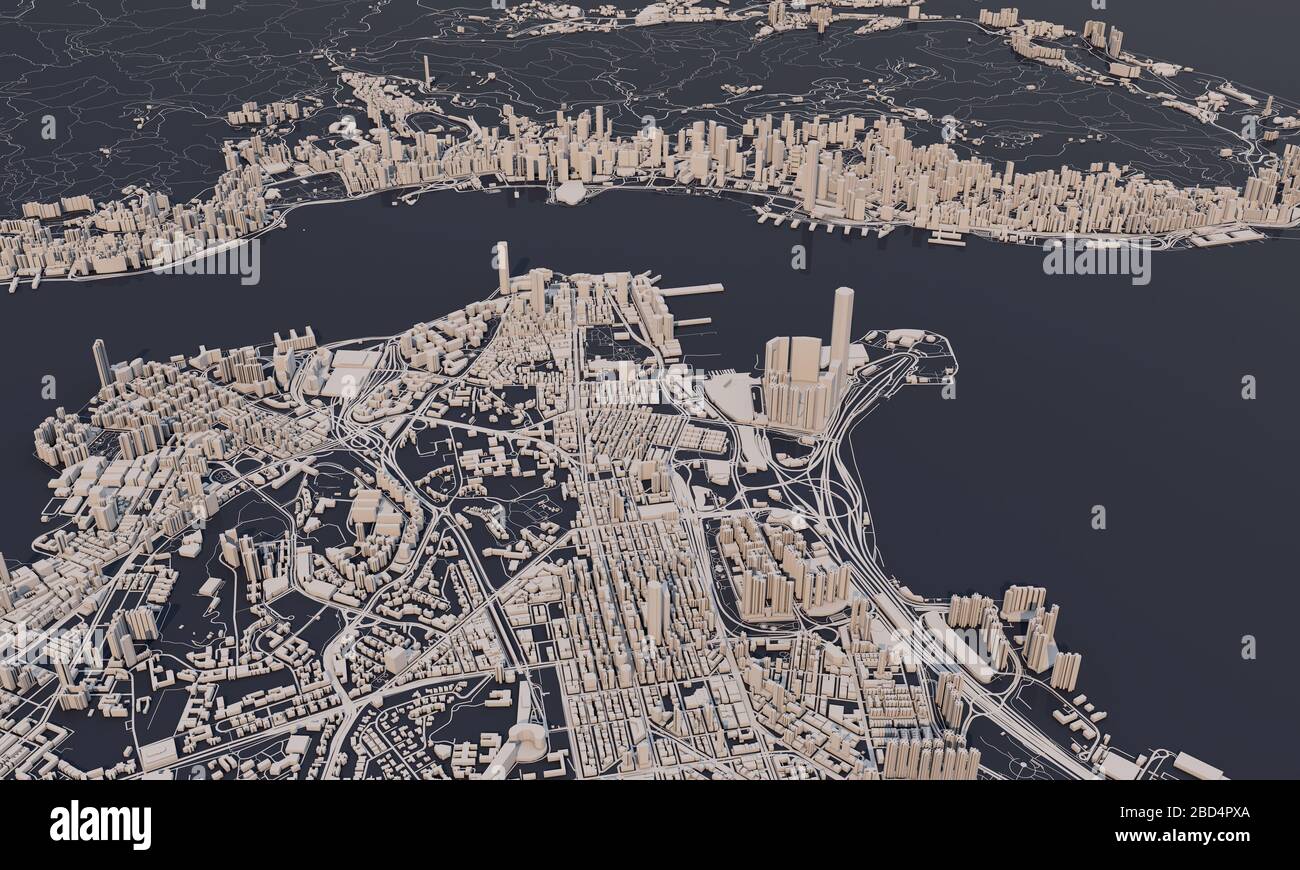 Hong Kong Map And Satellite Image Hong Kong Aerial Map Hi Res Stock