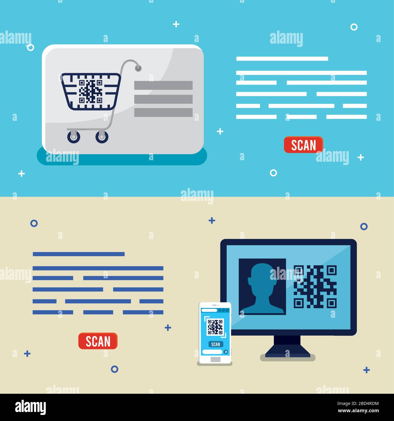 Bar code cart Stock Vector Images - Alamy