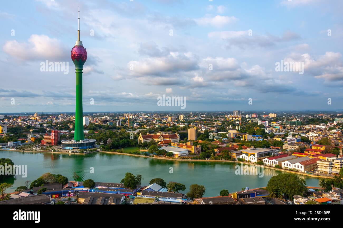 Panorama of Colombo Sri Lanka and the Lotus Tower Stock Photo - Alamy
