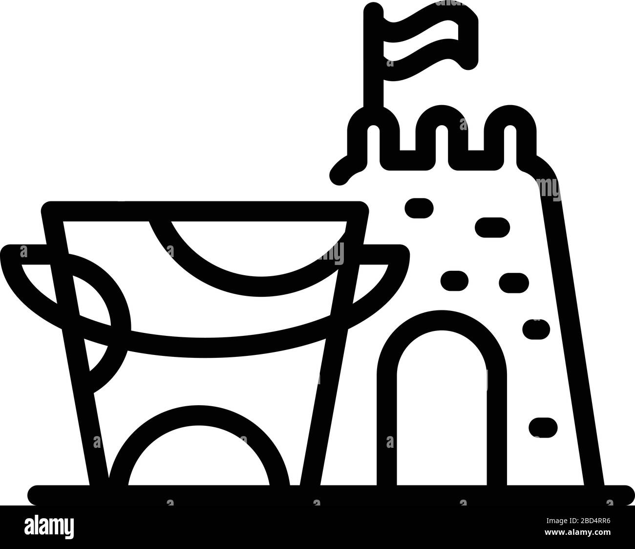 Sand bucket castle icon, outline style Stock Vector Image & Art - Alamy