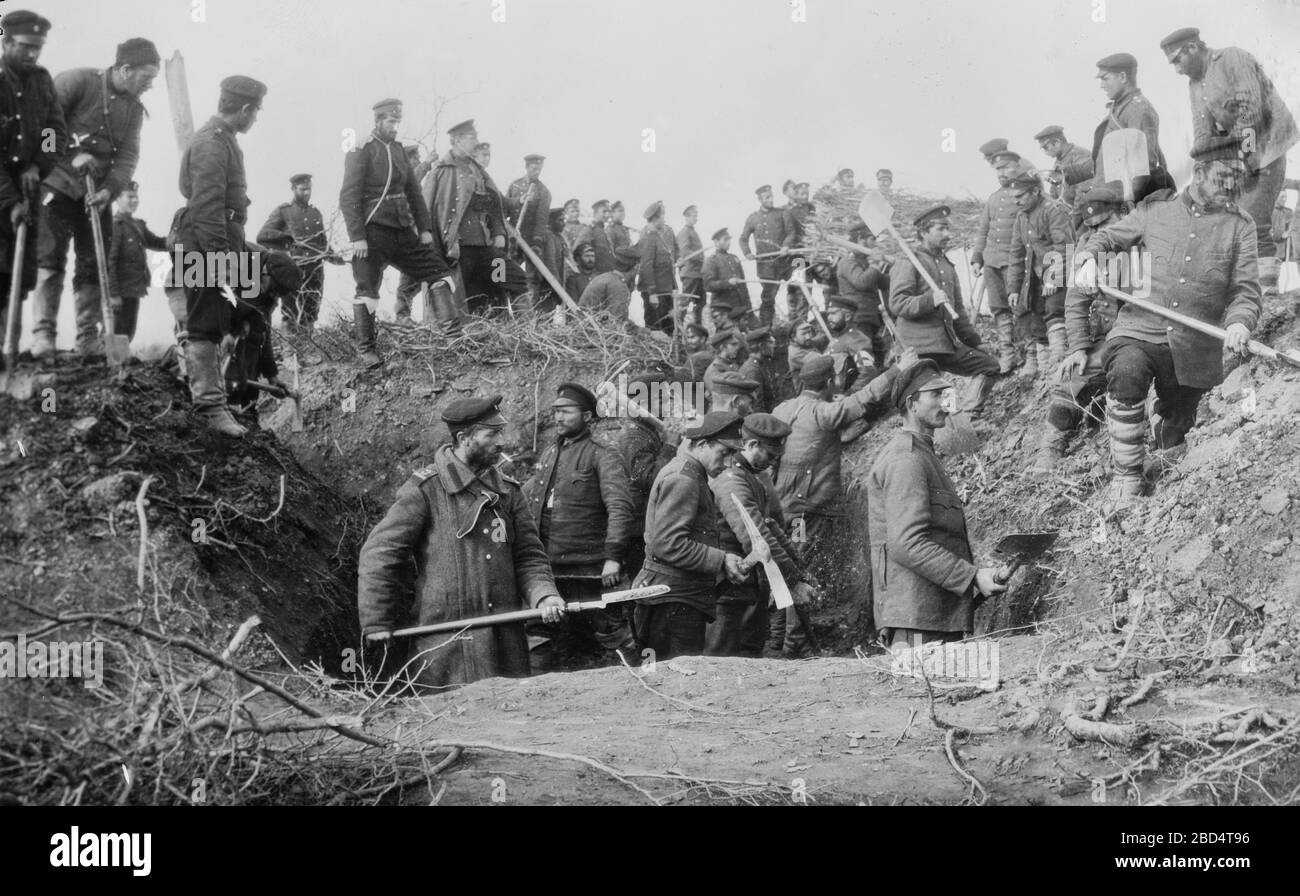 Bulgarian troops in trenches during the Balkan Wars ca. 1912-1913 Stock ...
