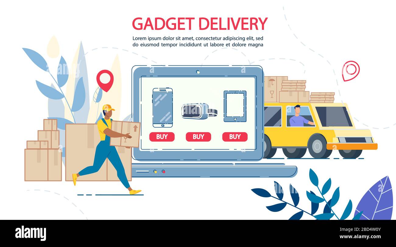 Electronic Gadgets Shop with Delivery Service Stock Vector Image & Art ...