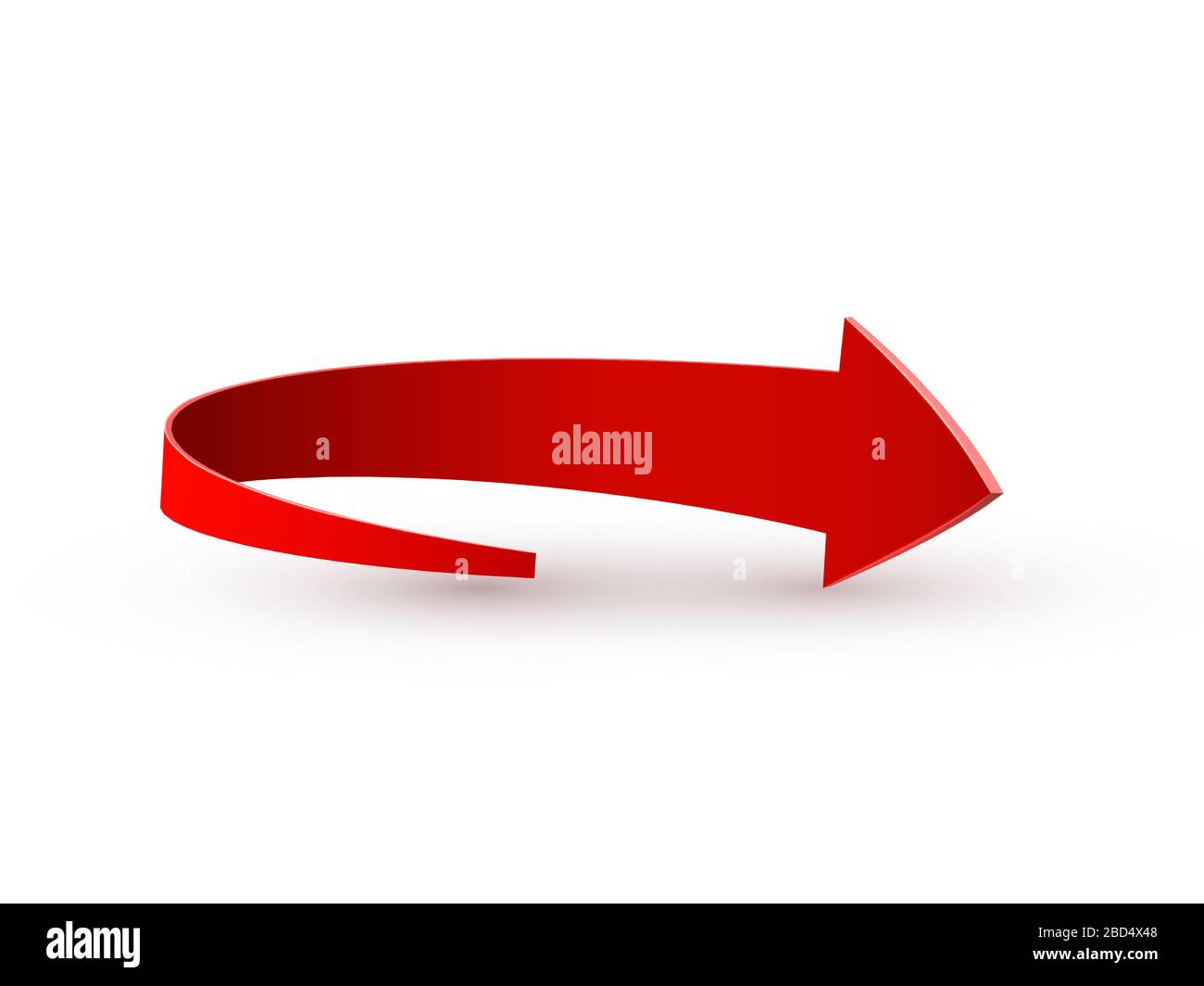 Realistic red swirling arrow. Vector illustration on a white background ...