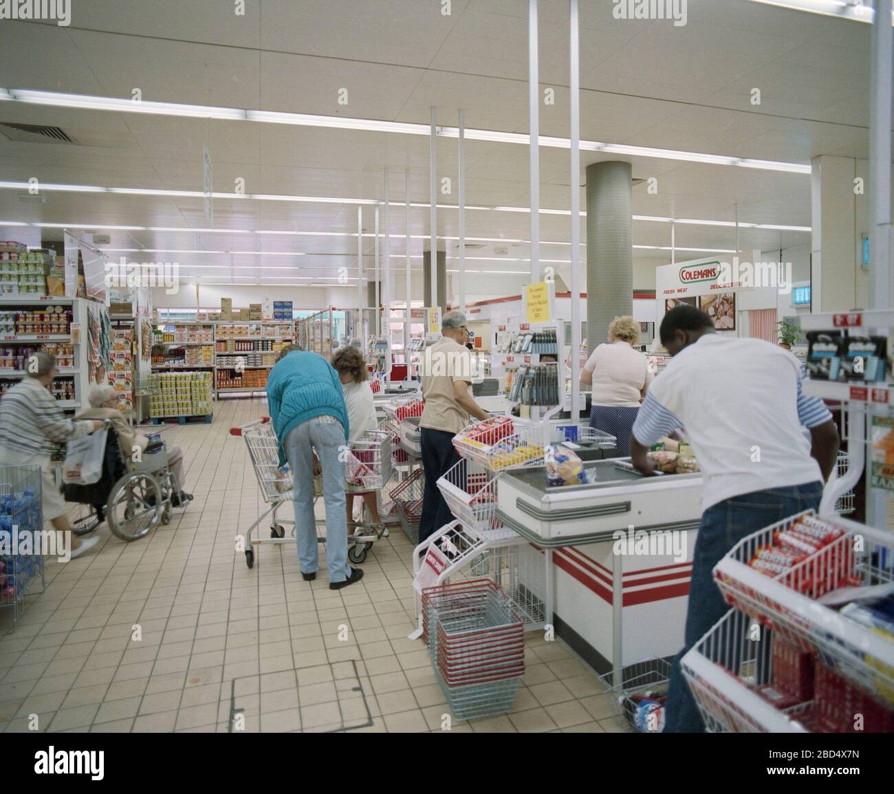 1990, Kwik Save supermarket, Mitcham, South London, Surry, southern ...