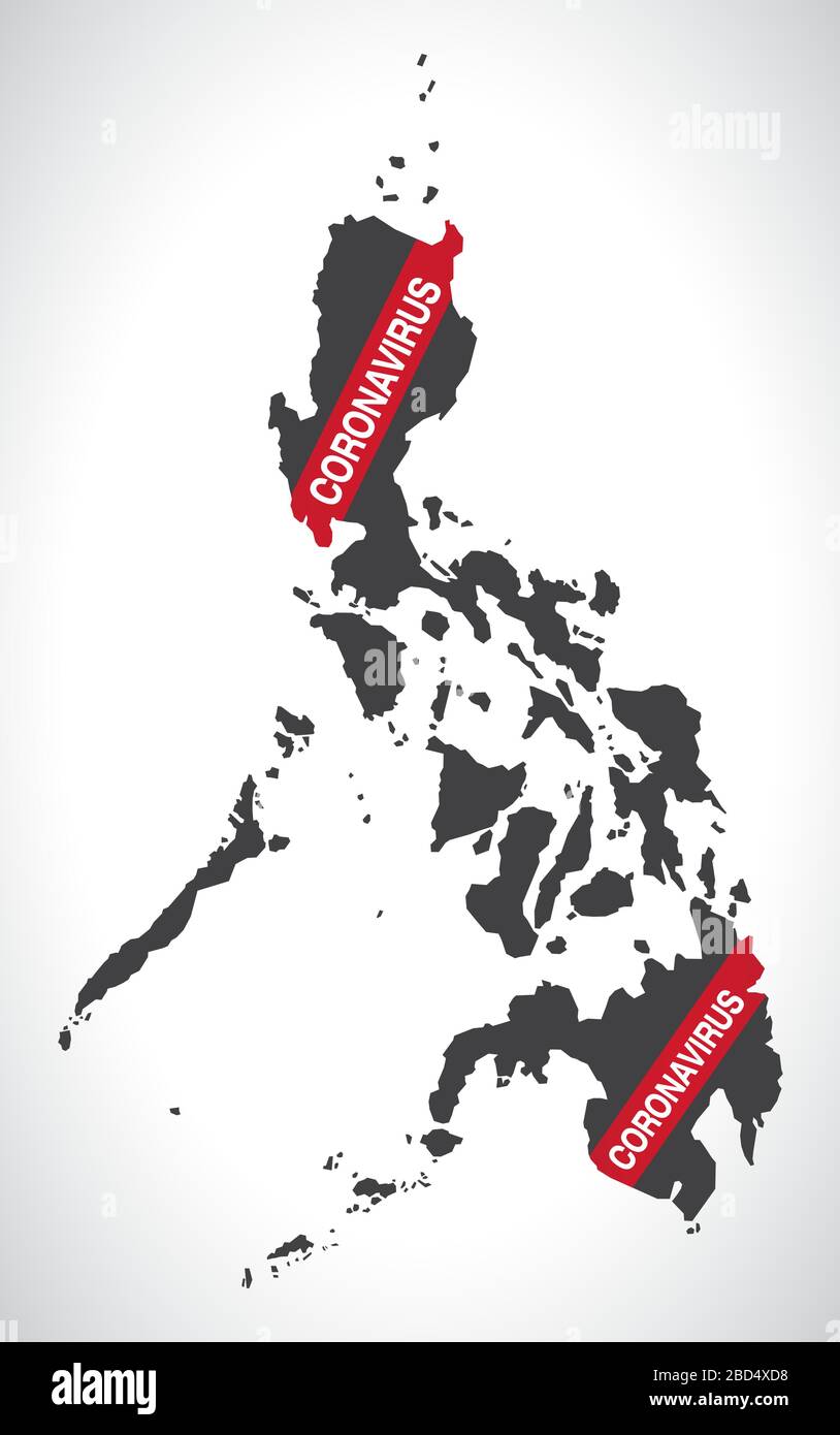 Philippines map with Coronavirus warning illustration Stock Vector ...