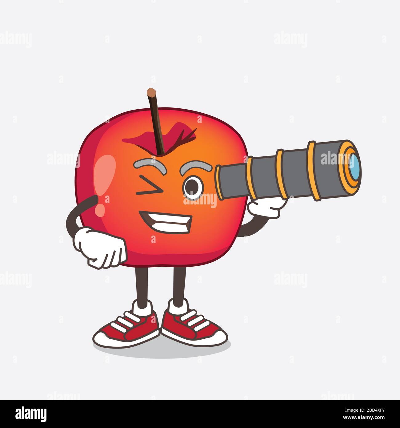 An illustration of Crab Apple cartoon mascot character using a ...