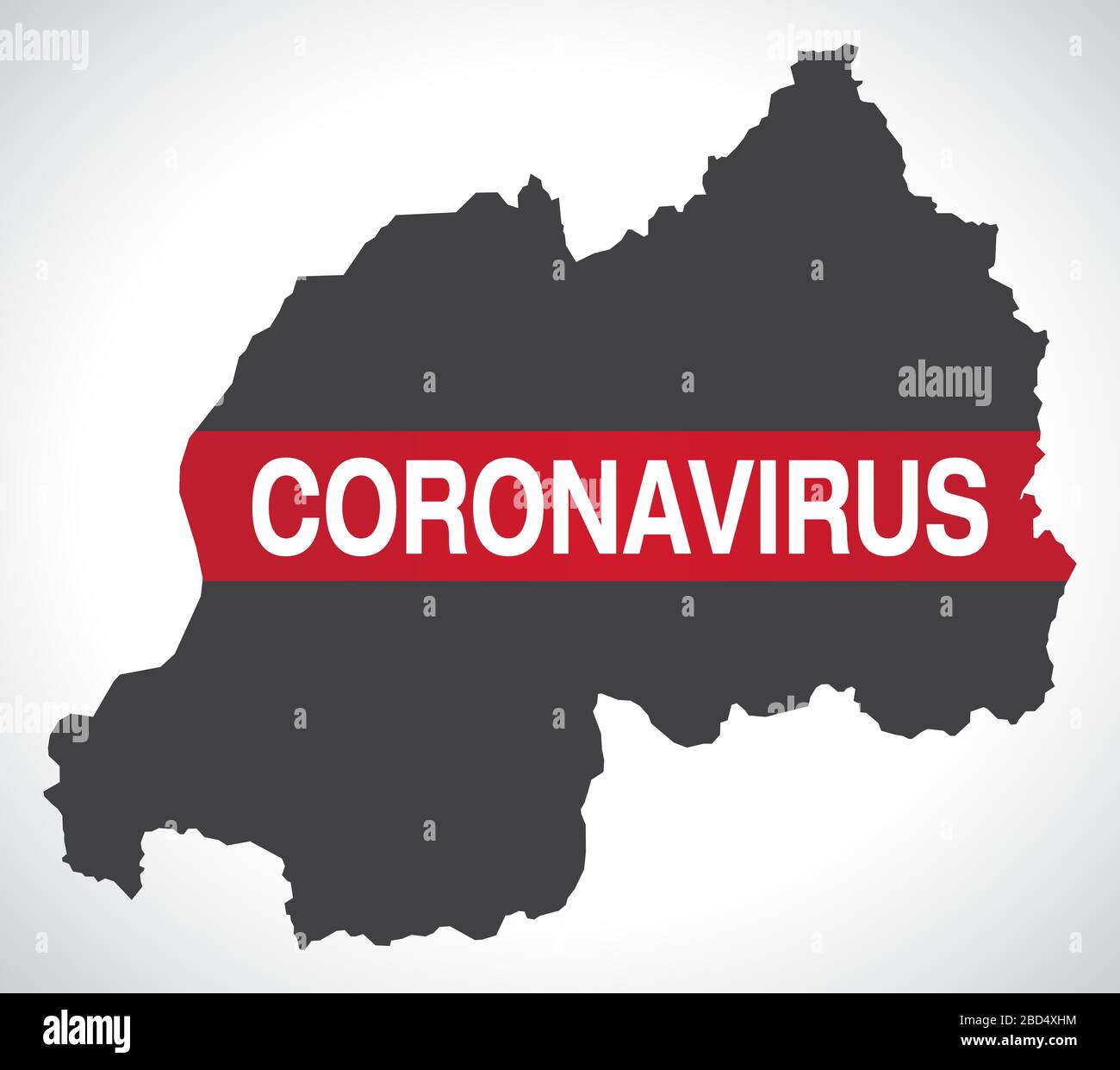 Rwanda map with Coronavirus warning illustration Stock Vector Image ...