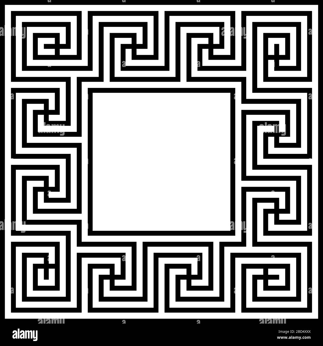 Greek key border frame. Abstract geometric. Vector Stock Vector Image ...