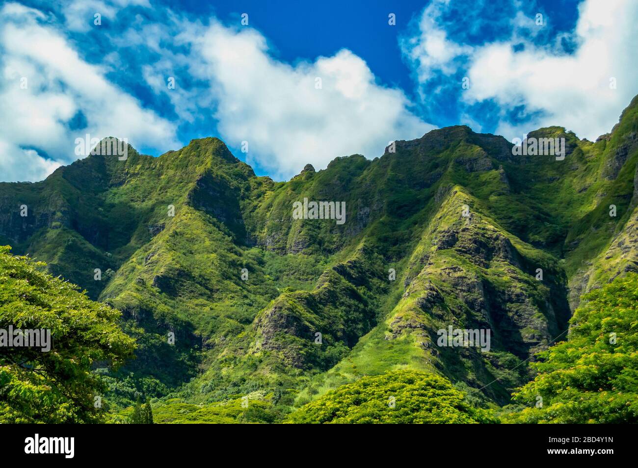 Mountains on the island of Oahu, Hawaii Stock Photo - Alamy