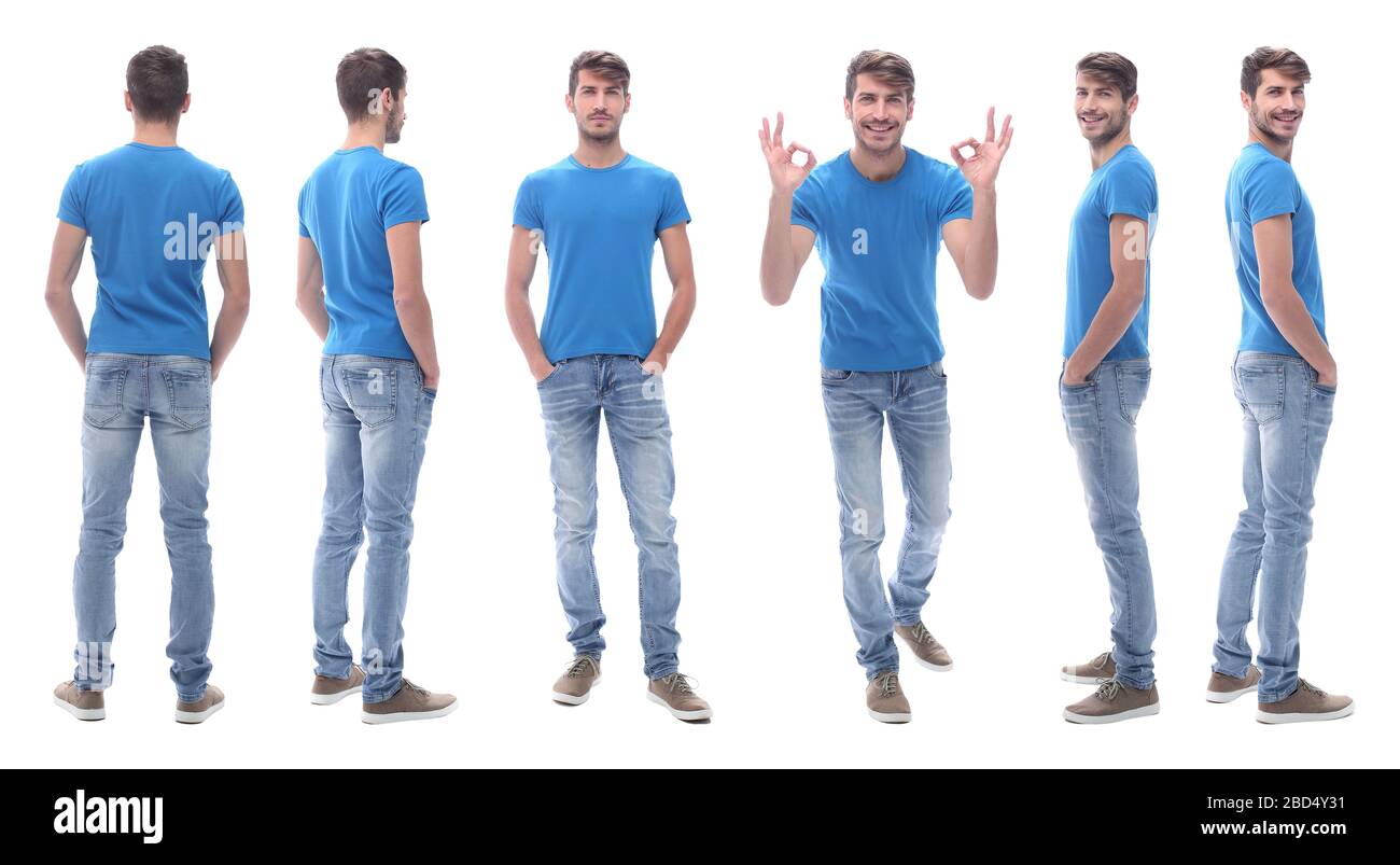 side view . modern young man in jeans Stock Photo - Alamy