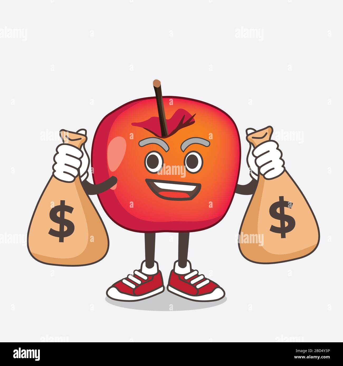 An illustration of Crab Apple cartoon mascot character holding money ...