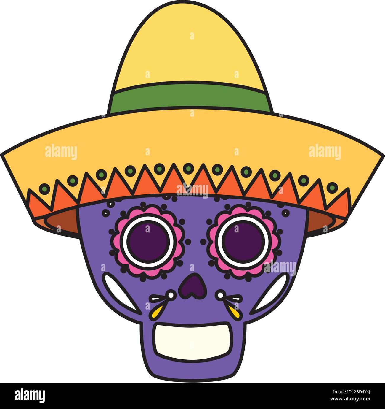 Isolated mexican skull with hat vector design Stock Vector Image & Art ...