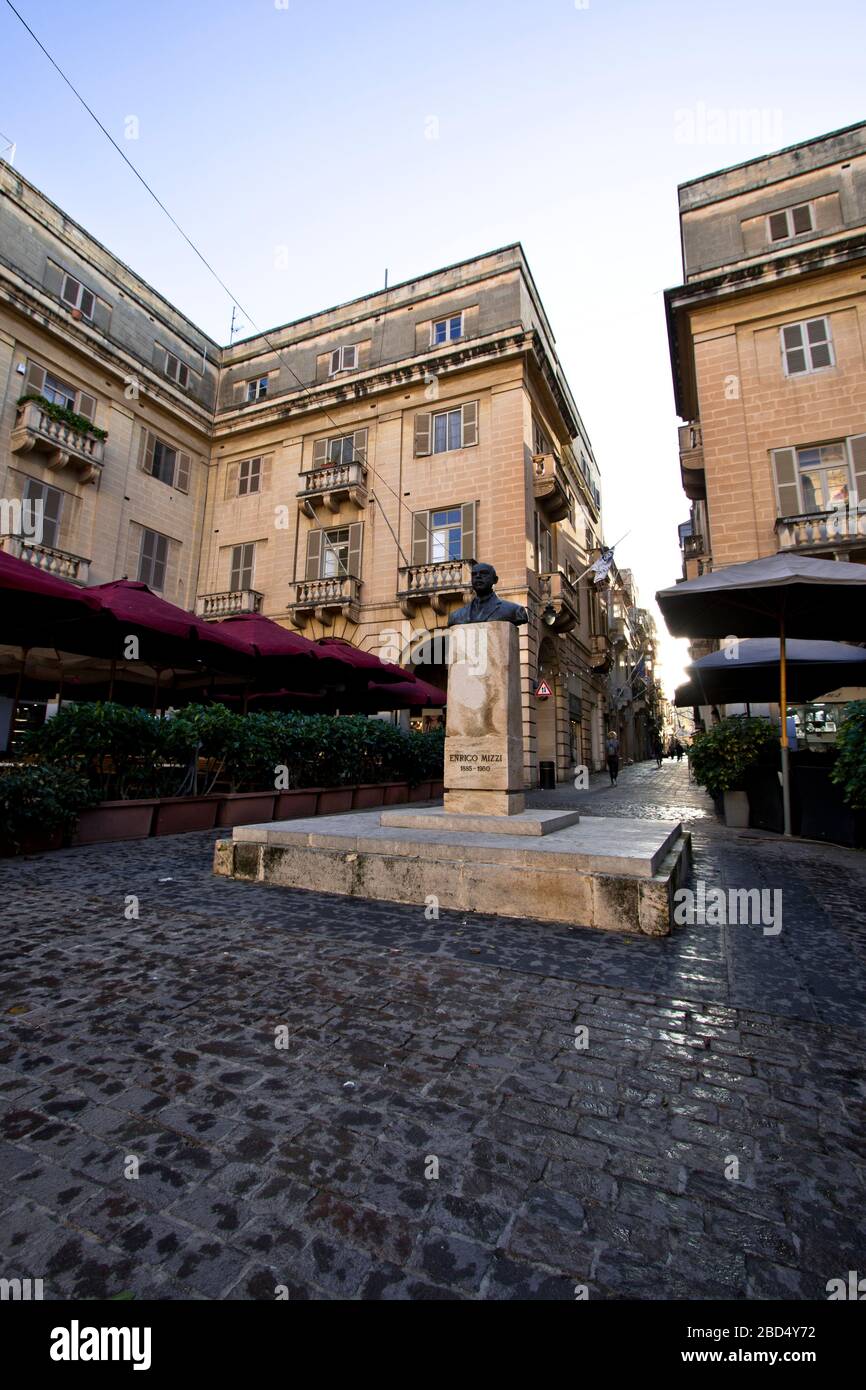 Small monument to former Prime Minister of Malta Enrico Mizzi at Saint ...