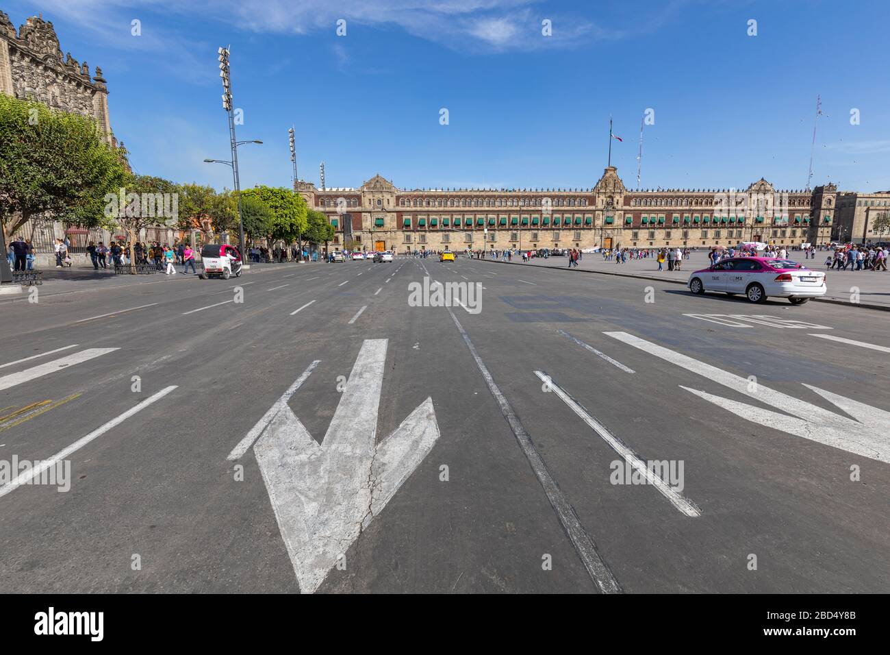 El Zocalo in Mexico City with the National Palace Stock Photo - Alamy