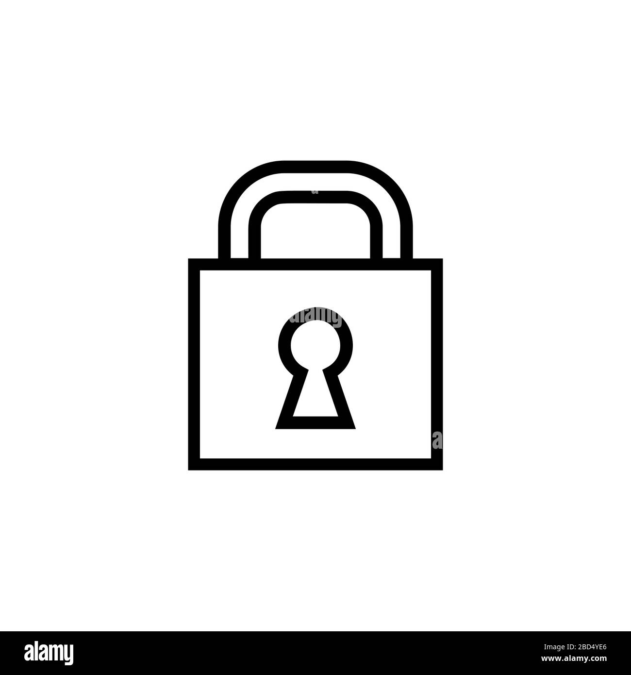 Black Padlock icon. Lock flat line design sign Stock Vector Image & Art ...