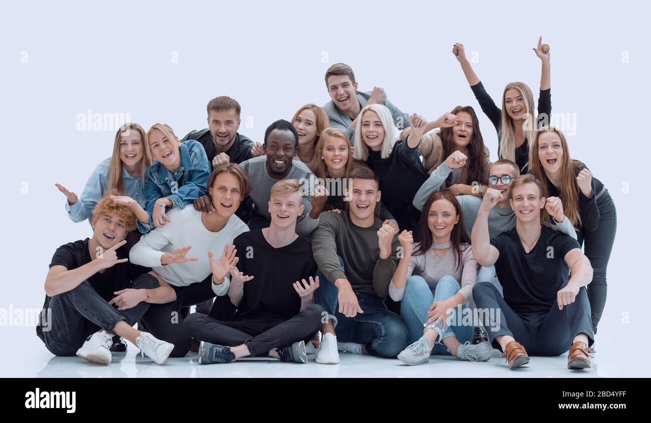 in full growth. a large group of friends gathered together Stock Photo ...