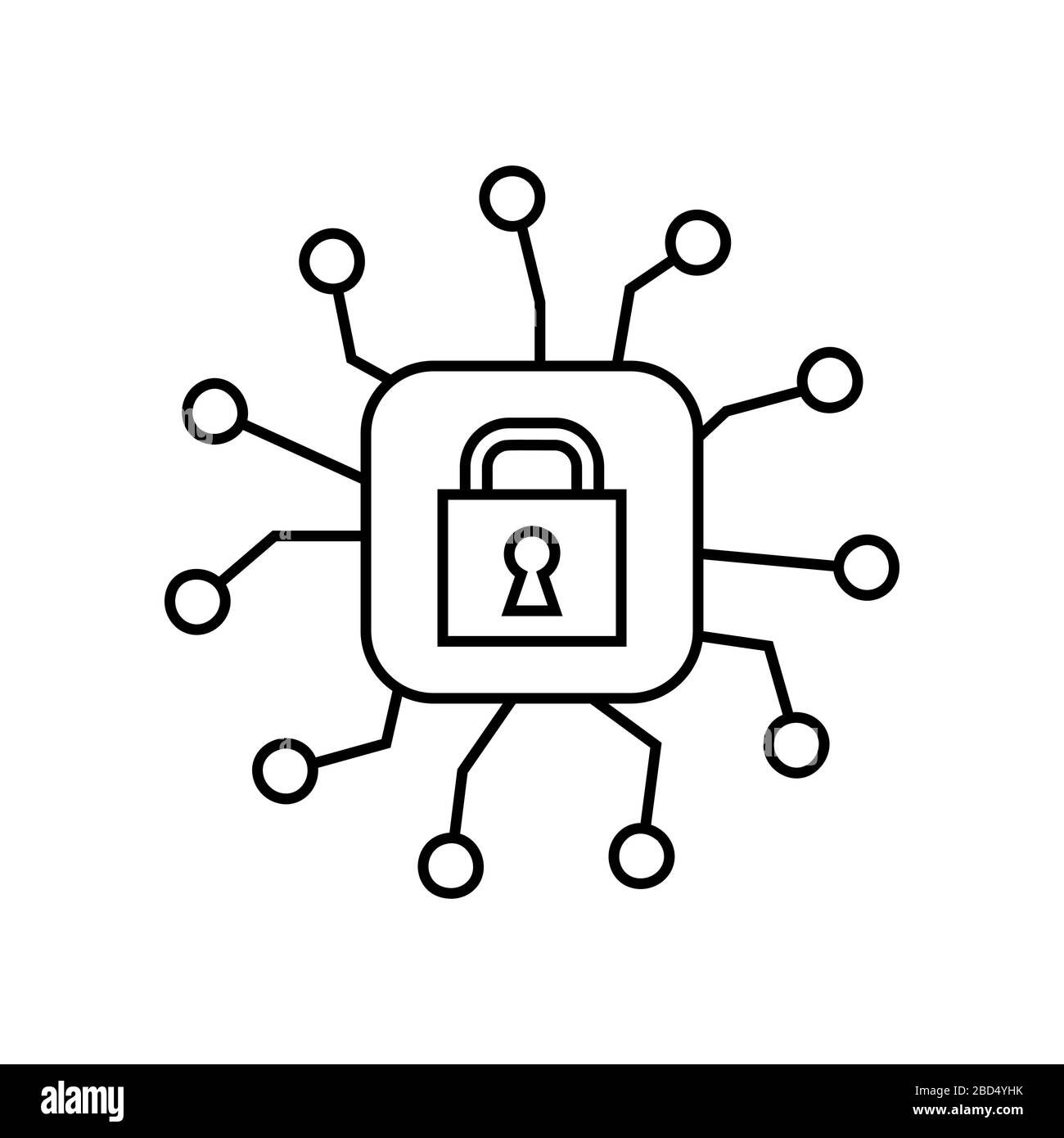 Cyber Security Padlock icon vector. Lock flat sign Stock Vector Image ...