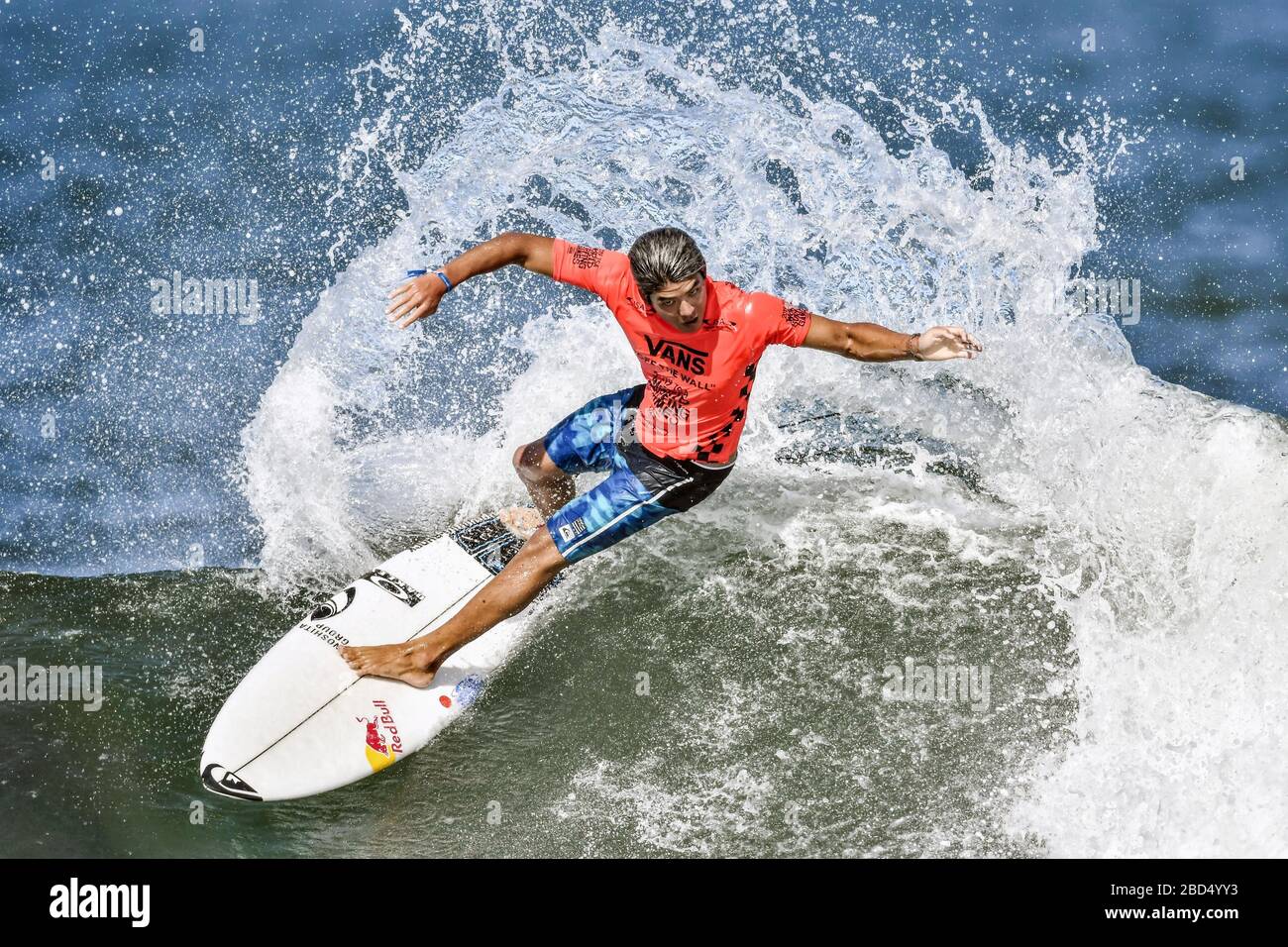 Photo taken Sept. 10, 2019, shows Kanoa Igarashi competing on the ...