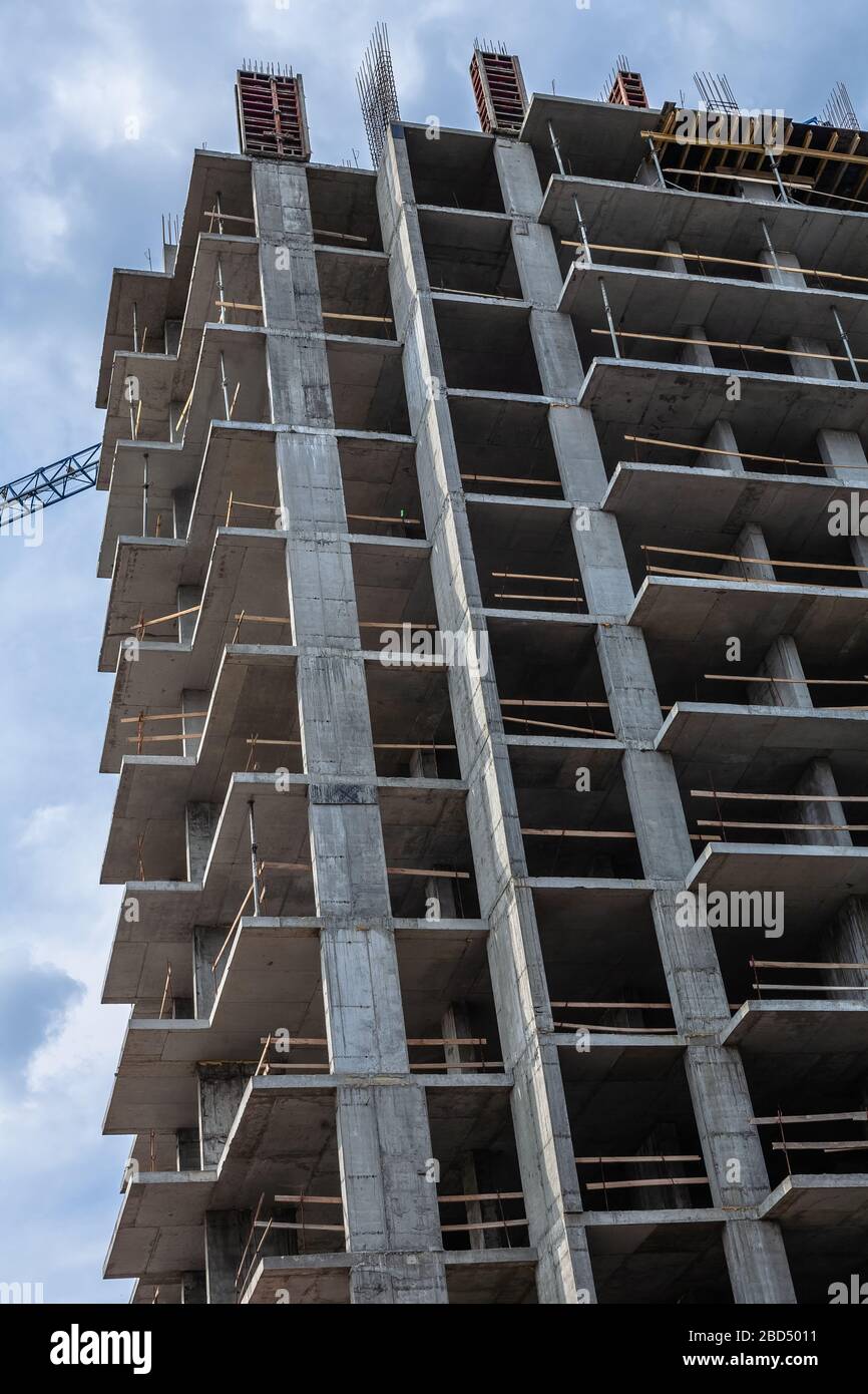 Construction is in quarantine. Conceptual photo of a stop of ...
