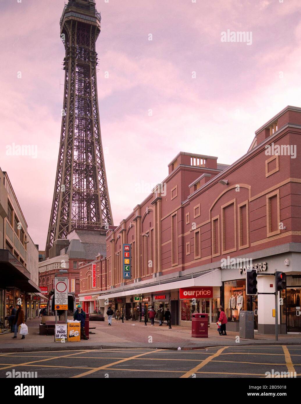 Harry Ramsden building on the front at Blackpool, Tower behind, in 1995 ...