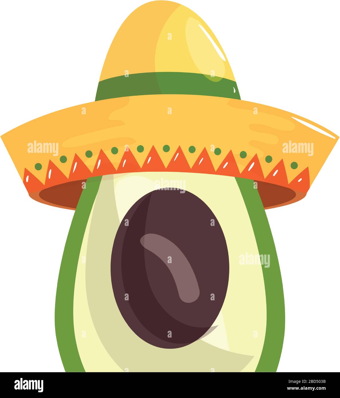 Isolated mexican avocado with hat vector design Stock Vector Image ...