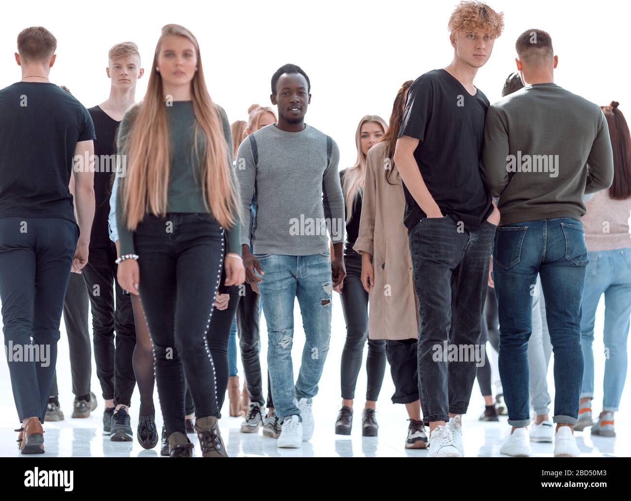 group of casual young people . isolated on white Stock Photo - Alamy