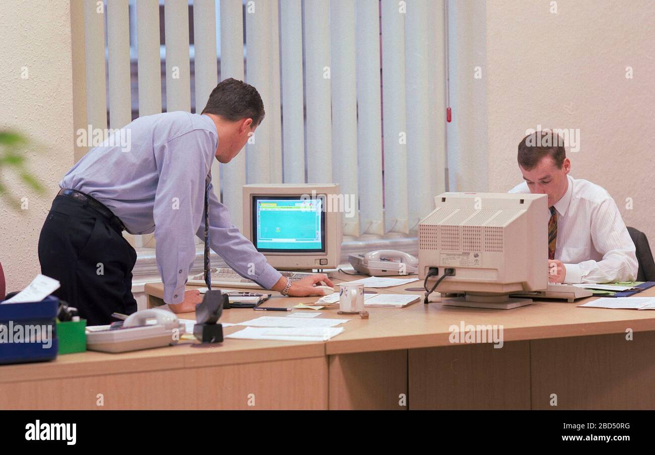 1990s workers computers hi-res stock photography and images - Alamy
