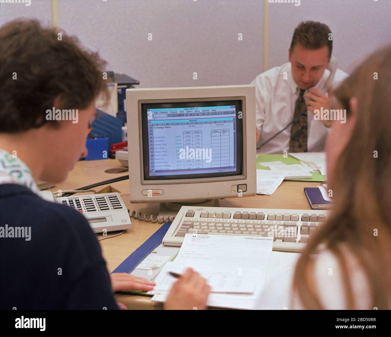 1995, office workers, Leeds, Northern England, UK Stock Photo - Alamy