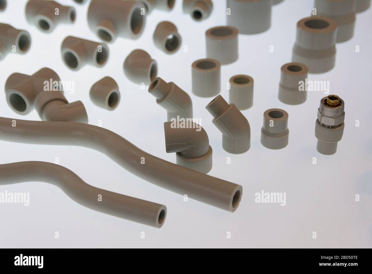 Samples of plastic water pipes on the stand. Industry Stock Photo - Alamy
