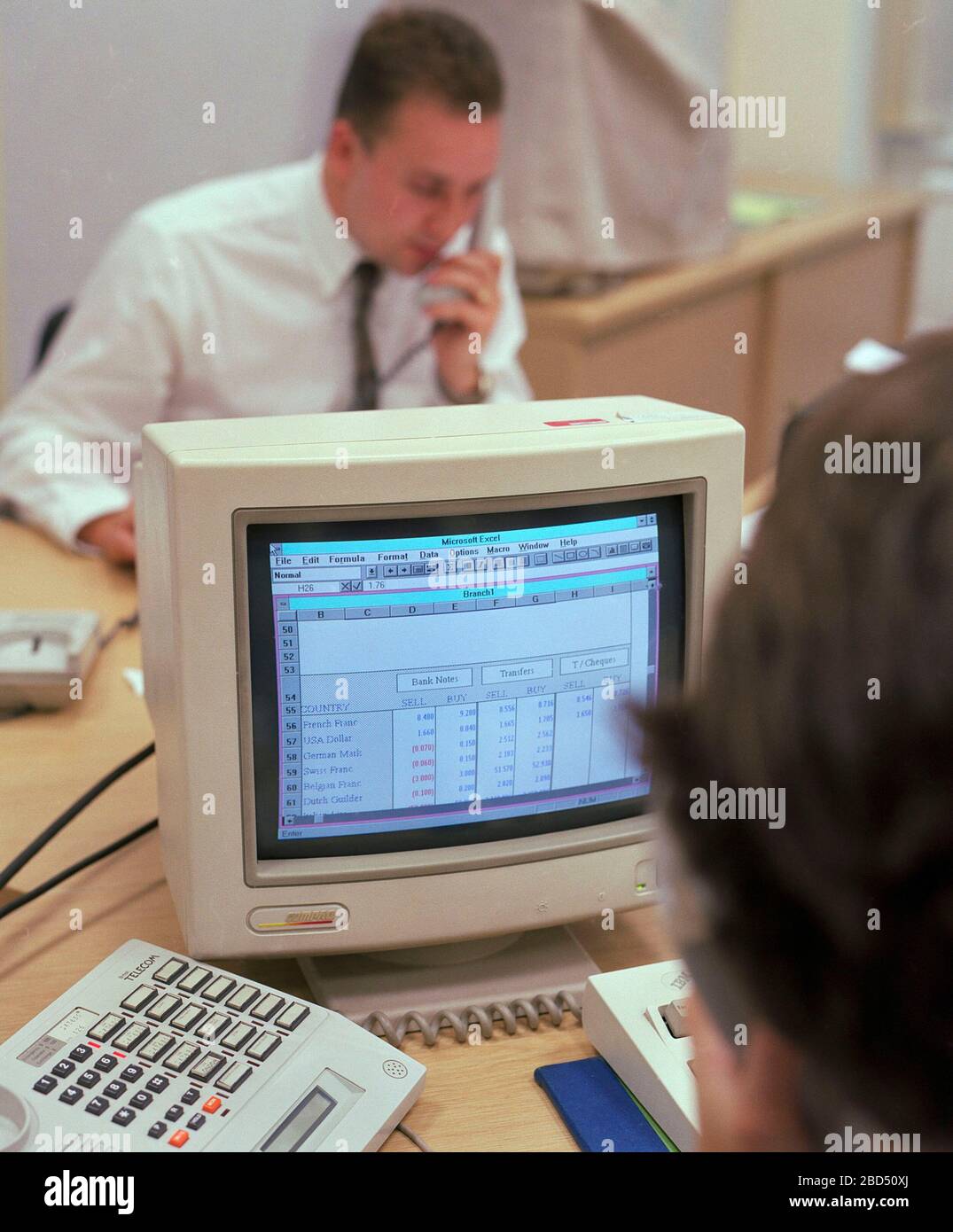 1995, office workers, Leeds, Northern England, UK Stock Photo - Alamy